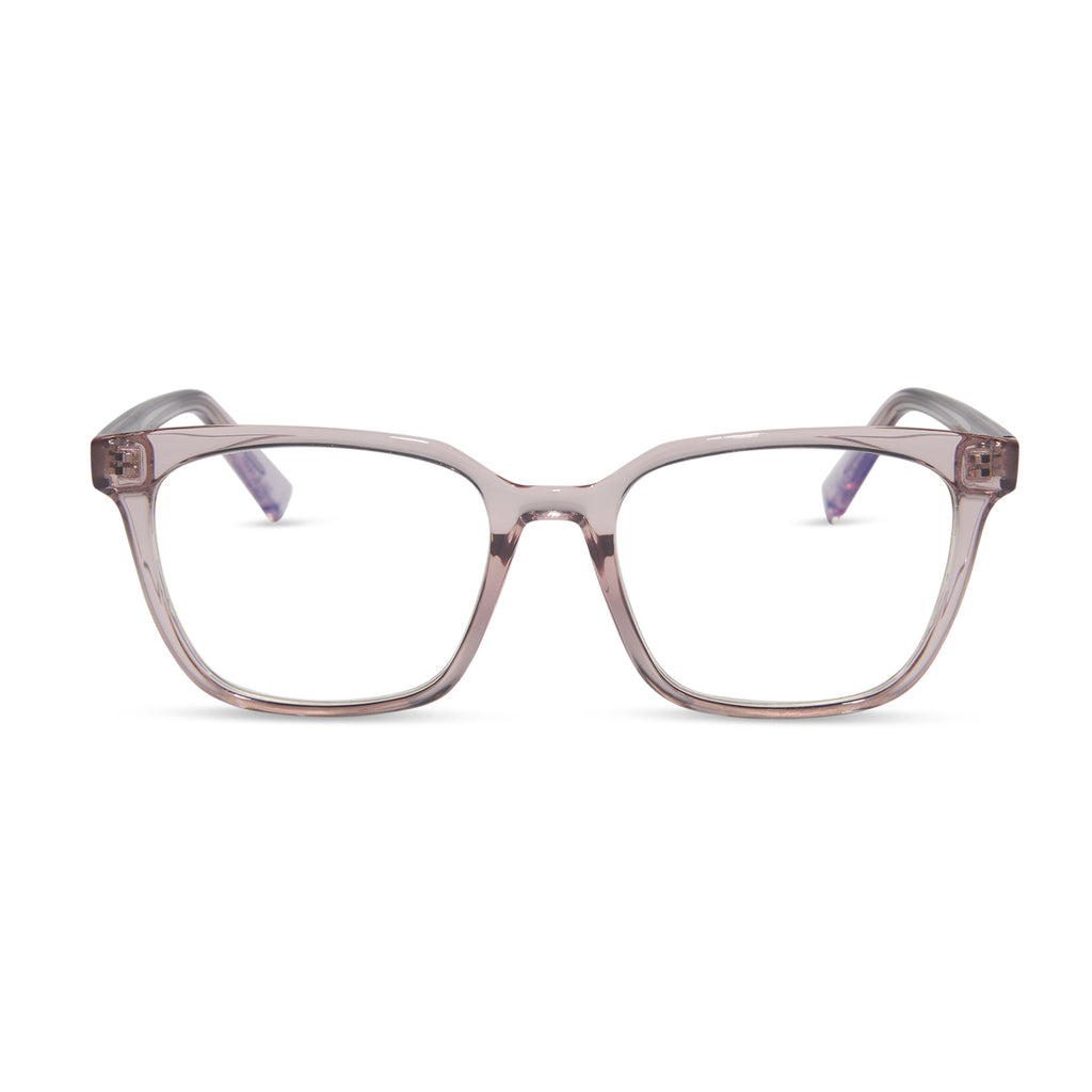 Alex Square Readers | Light Pink Crystal | DIFF Eyewear