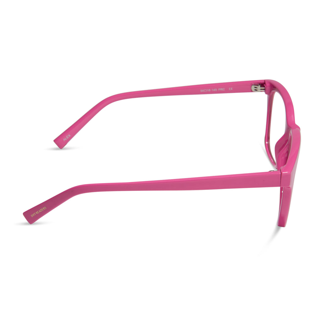 Alex Square Readers | Peony Pink | DIFF Eyewear