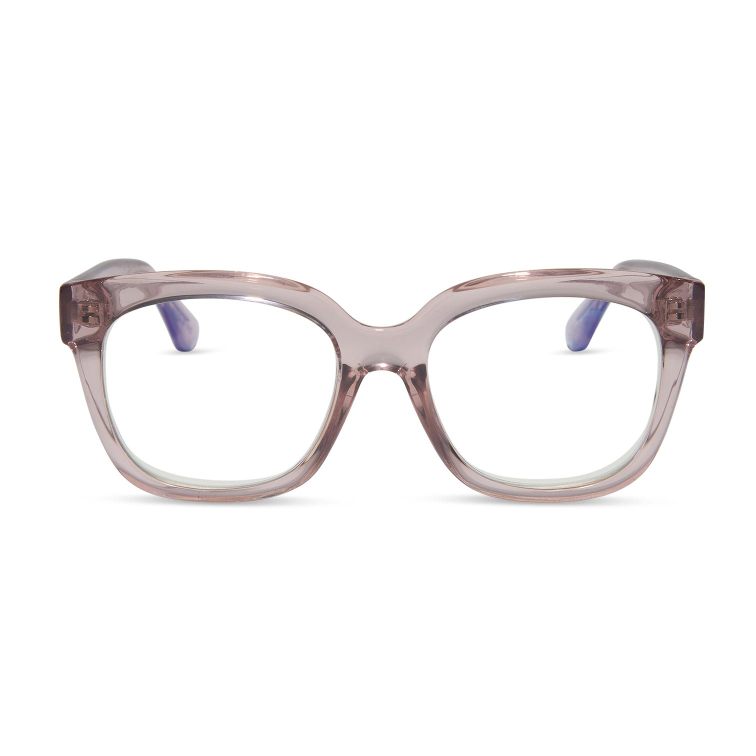 Ava Square Readers | Light Pink Crystal | DIFF Eyewear
