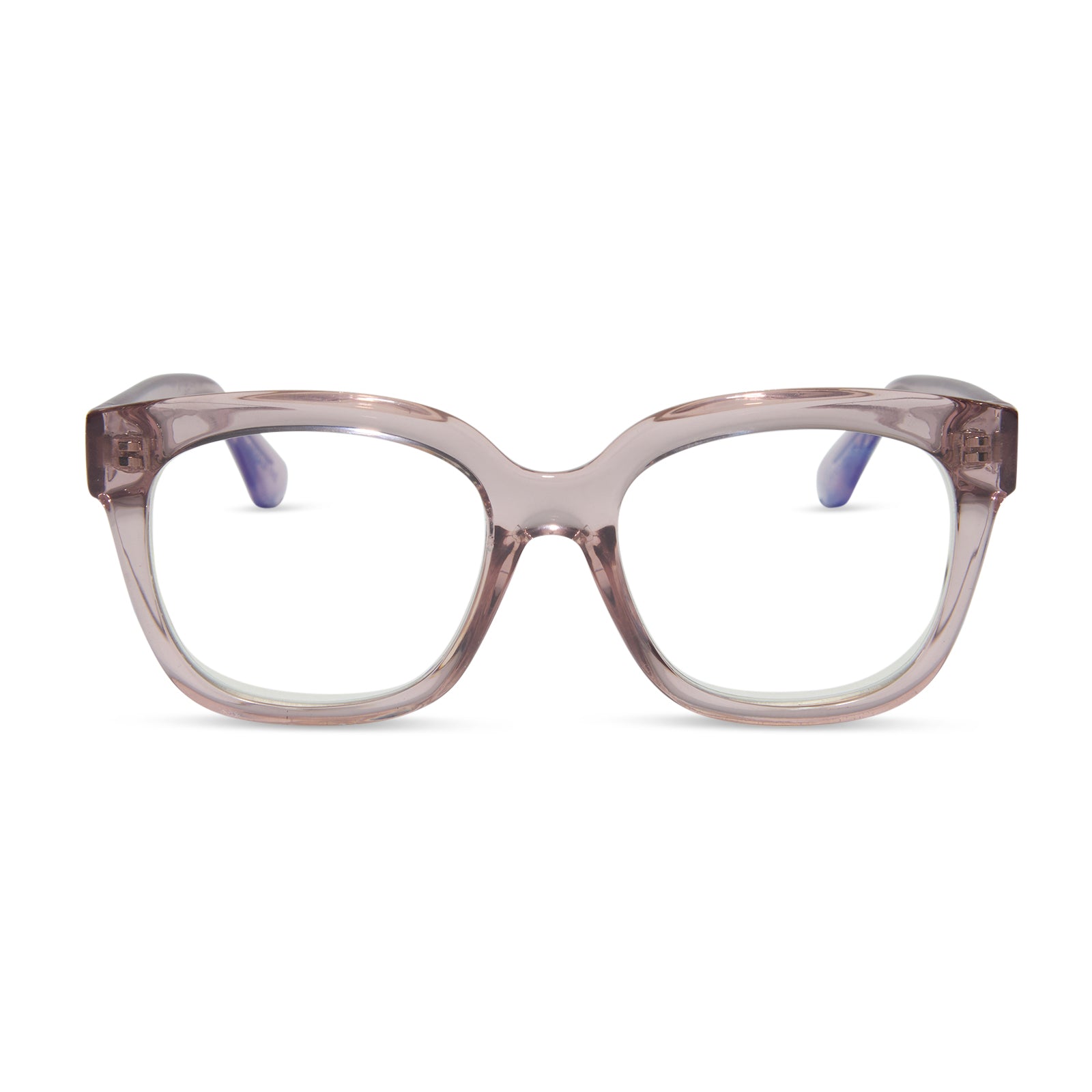 Ava Square Readers | Light Pink Crystal | DIFF Eyewear