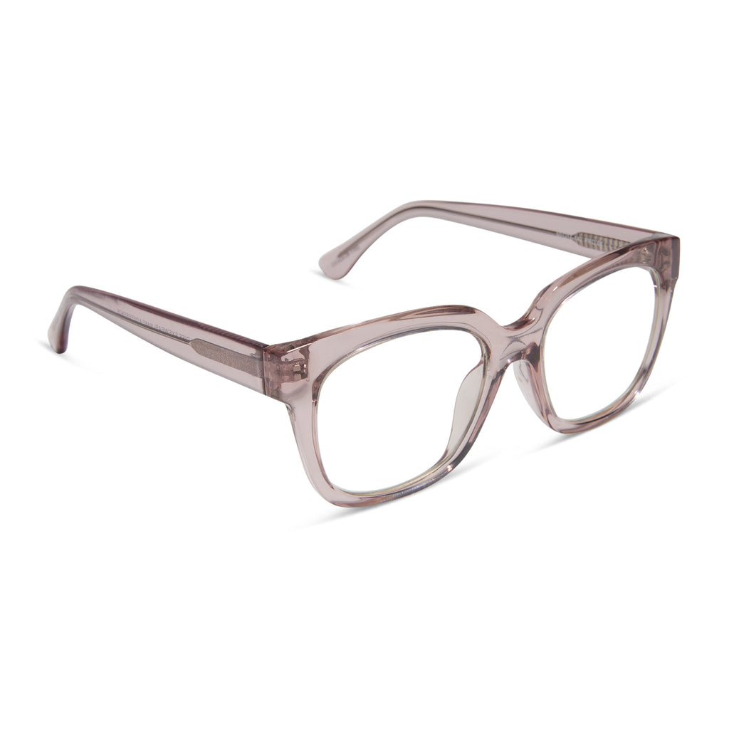 Ava Square Readers | Light Pink Crystal | DIFF Eyewear