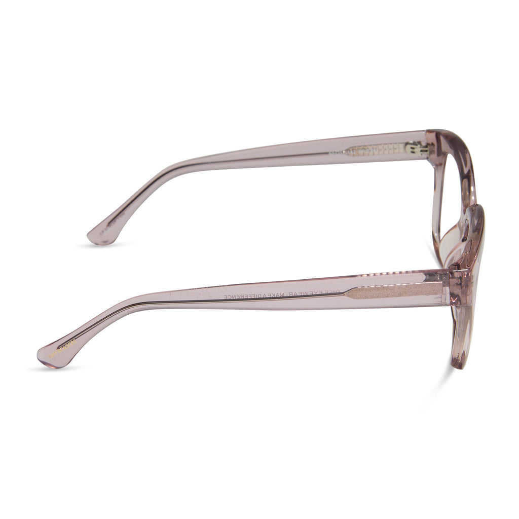Ava Square Readers | Light Pink Crystal | DIFF Eyewear