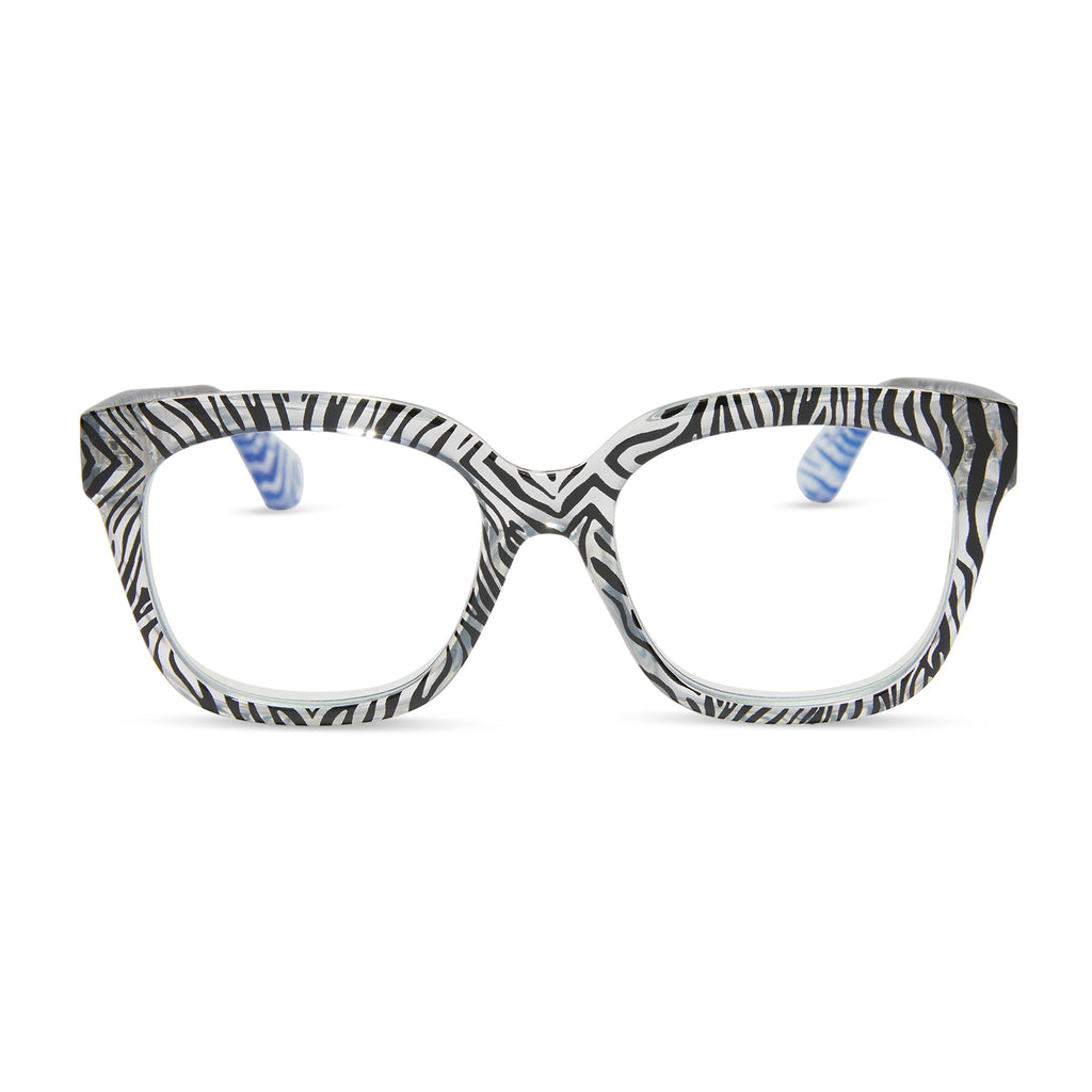 Ava Square Readers | Zebra | DIFF Eyewear