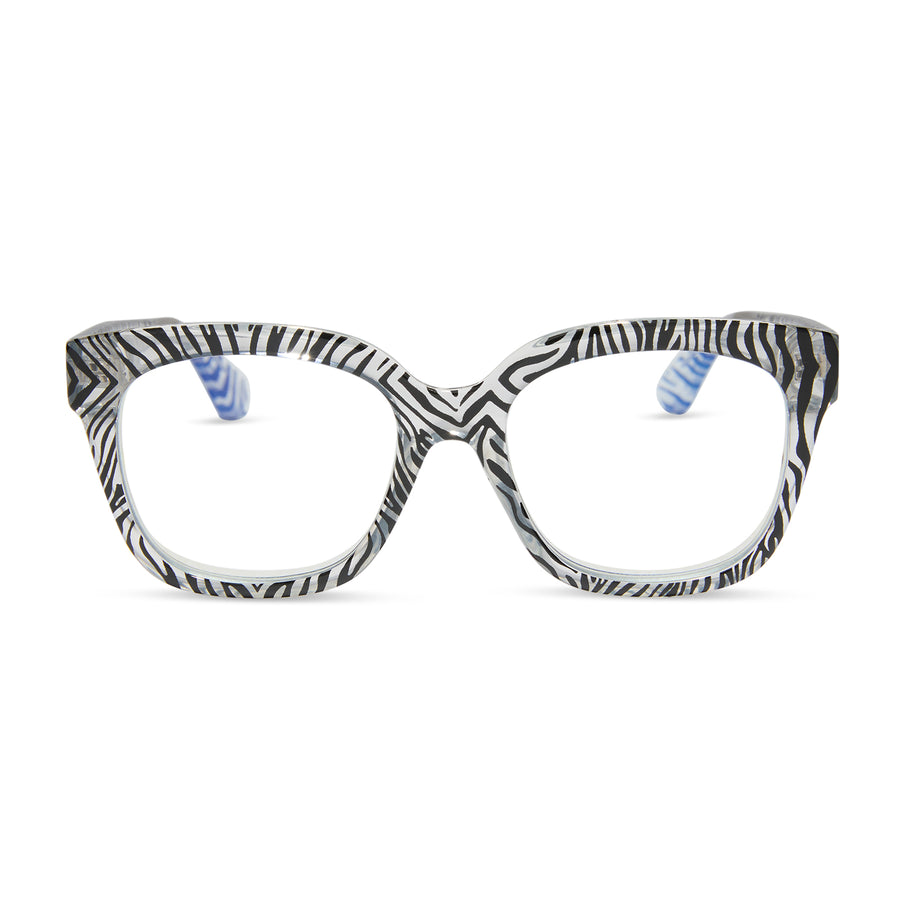 Ava Square Readers | Zebra | DIFF Eyewear