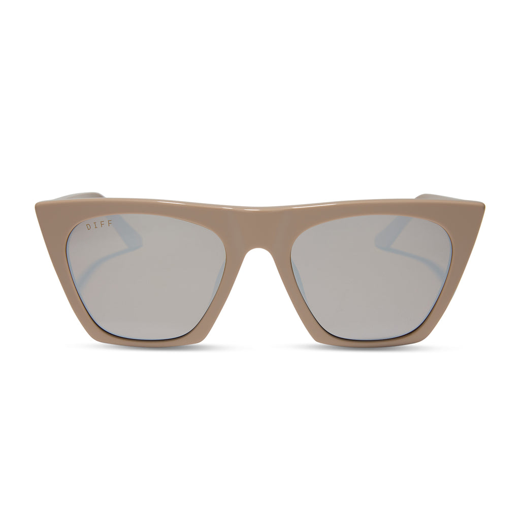 Avril Cat Eye Sunglasses | Almond & Silver Flash | DIFF Eyewear