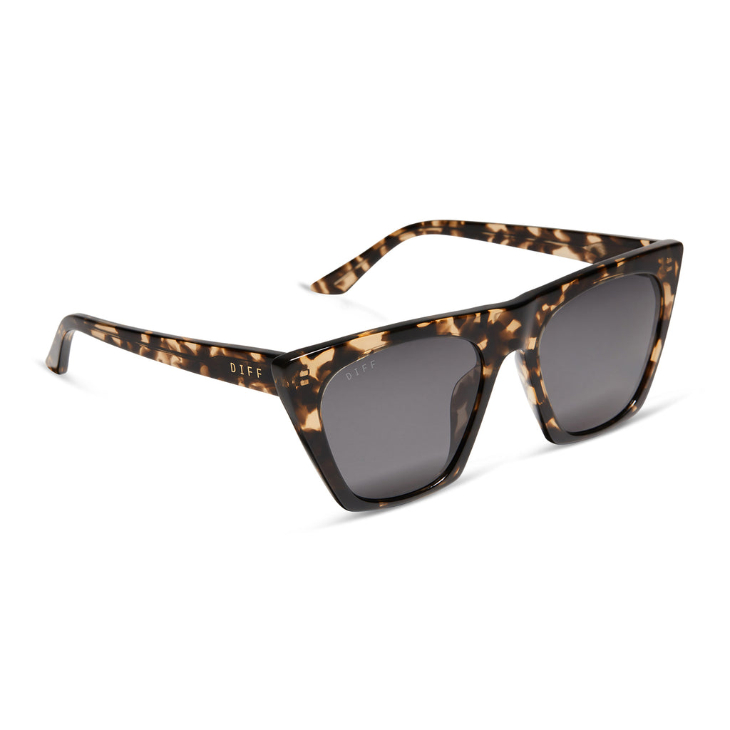 Avril Cat Eye Sunglasses | Espresso Tortoise & Grey | DIFF Eyewear