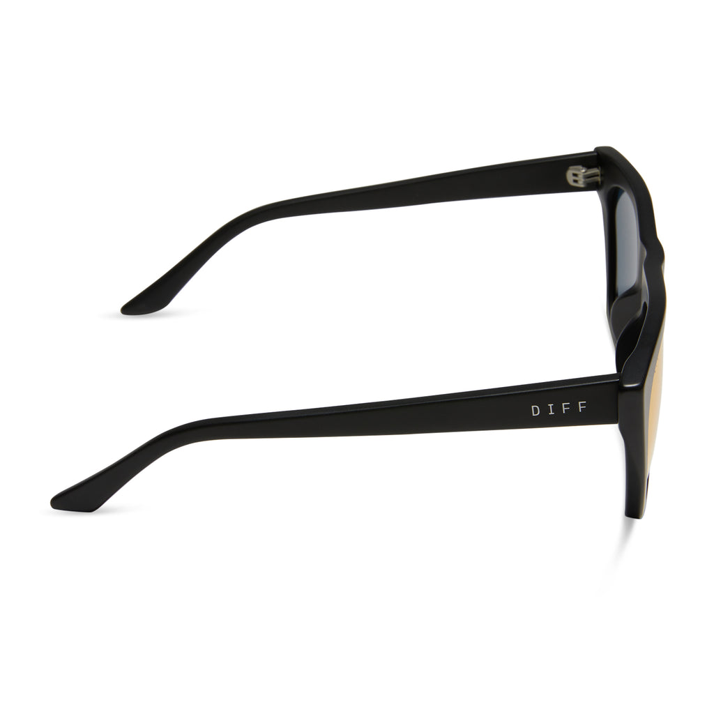 Avril Cateye Sunglasses | Matte Black & Sunset Mirror | DIFF Eyewear