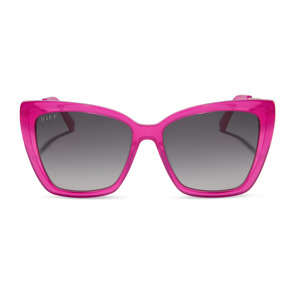 Becky II Cat Eye Sunglasses | Bright Tulip & Grey Gradient | DIFF Eyewear