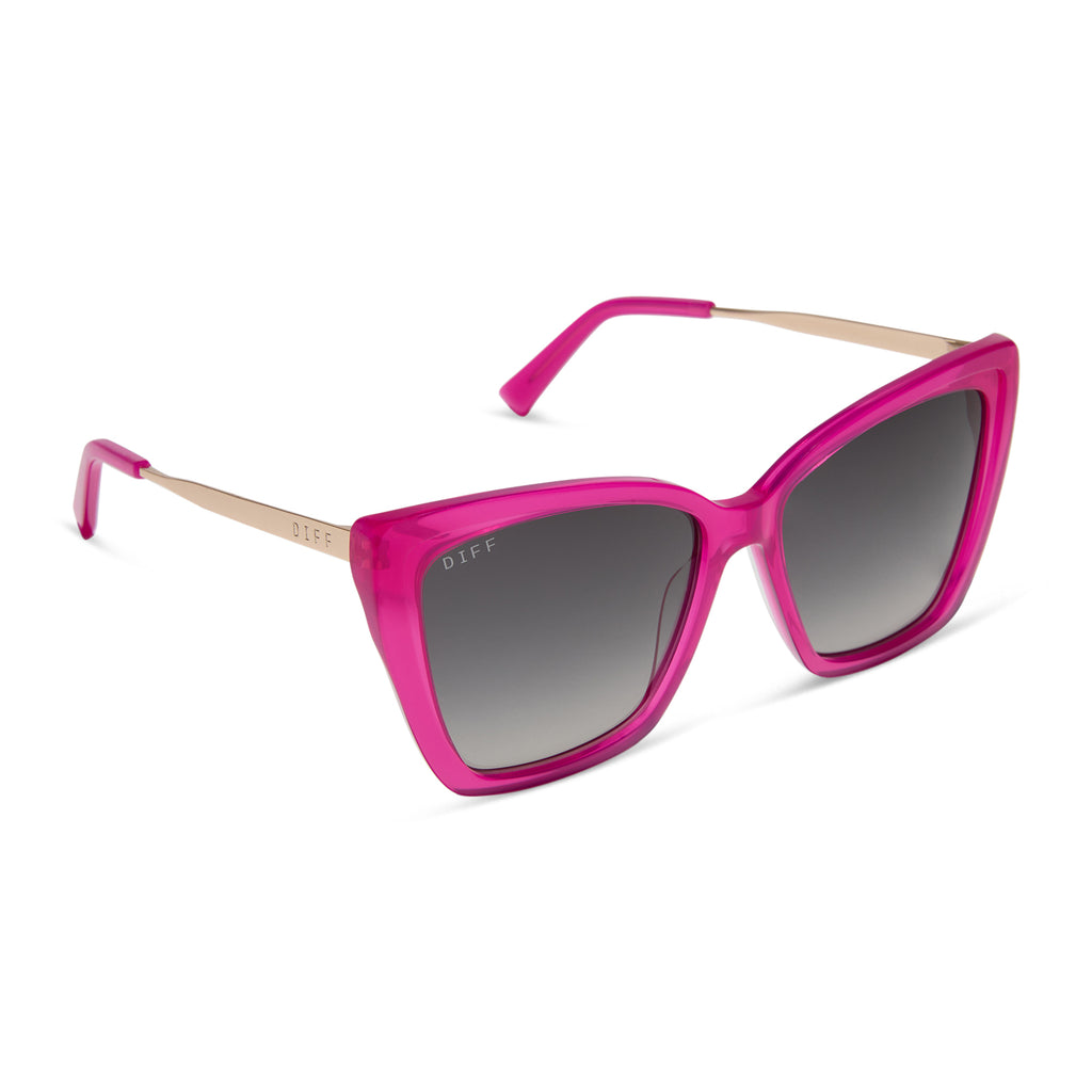Becky II Cat Eye Sunglasses | Bright Tulip & Grey Gradient | DIFF Eyewear