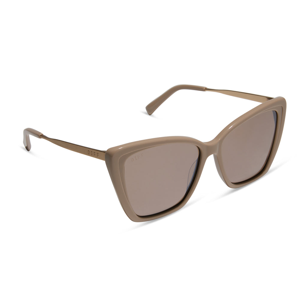 Becky II Cat Eye Sunglasses | Brushed Gold + Silver Flash | DIFF Eyewear