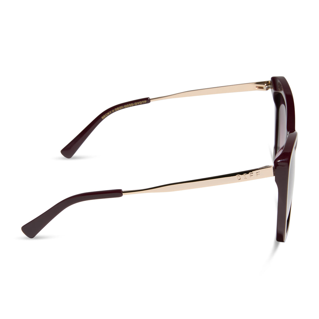 Becky II Cateye Sunglasses | Dark Red & Dark Cherry | DIFF Eyewear