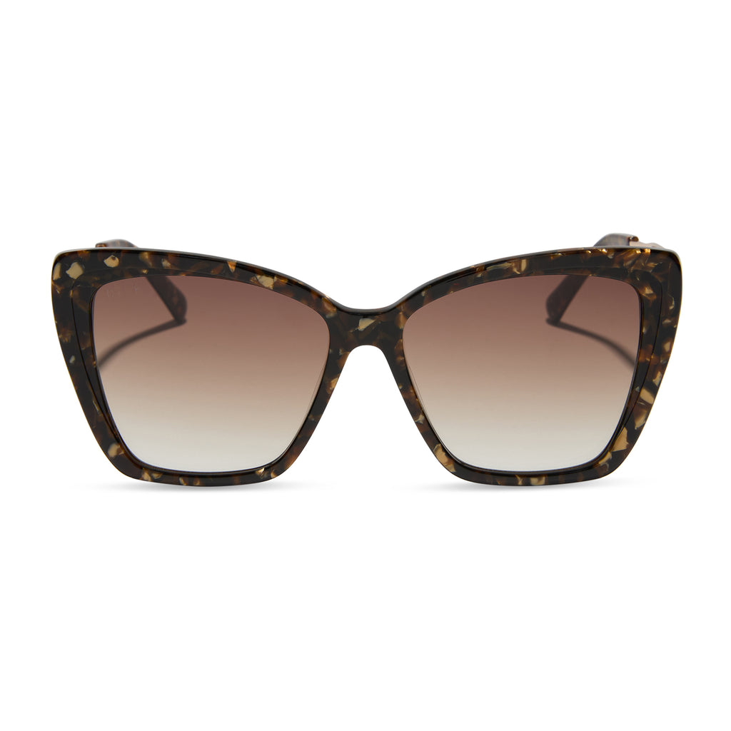 Becky II Cateye Sunglasses | Glitter Tort & Brown Gradient | DIFF Eyewear