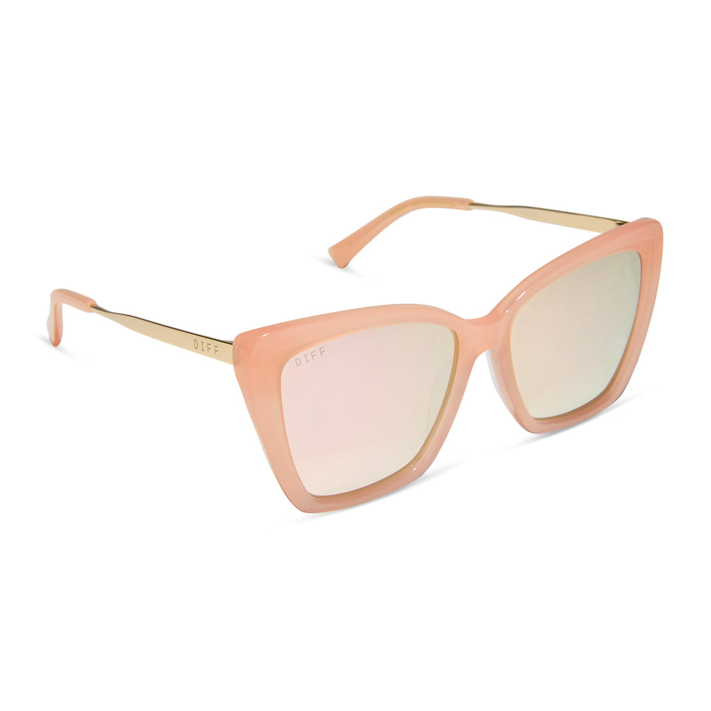 Becky II Cateye Sunglasses | Peach & Cherry Blossom | DIFF Eyewear