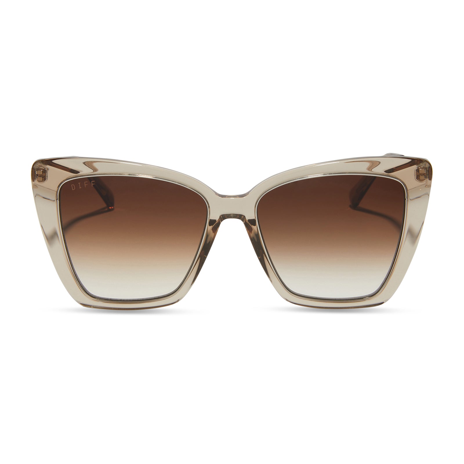 Becky IV Cat Eye Sunglasses | Clear Crystal & Brown Gradient | DIFF Eyewear