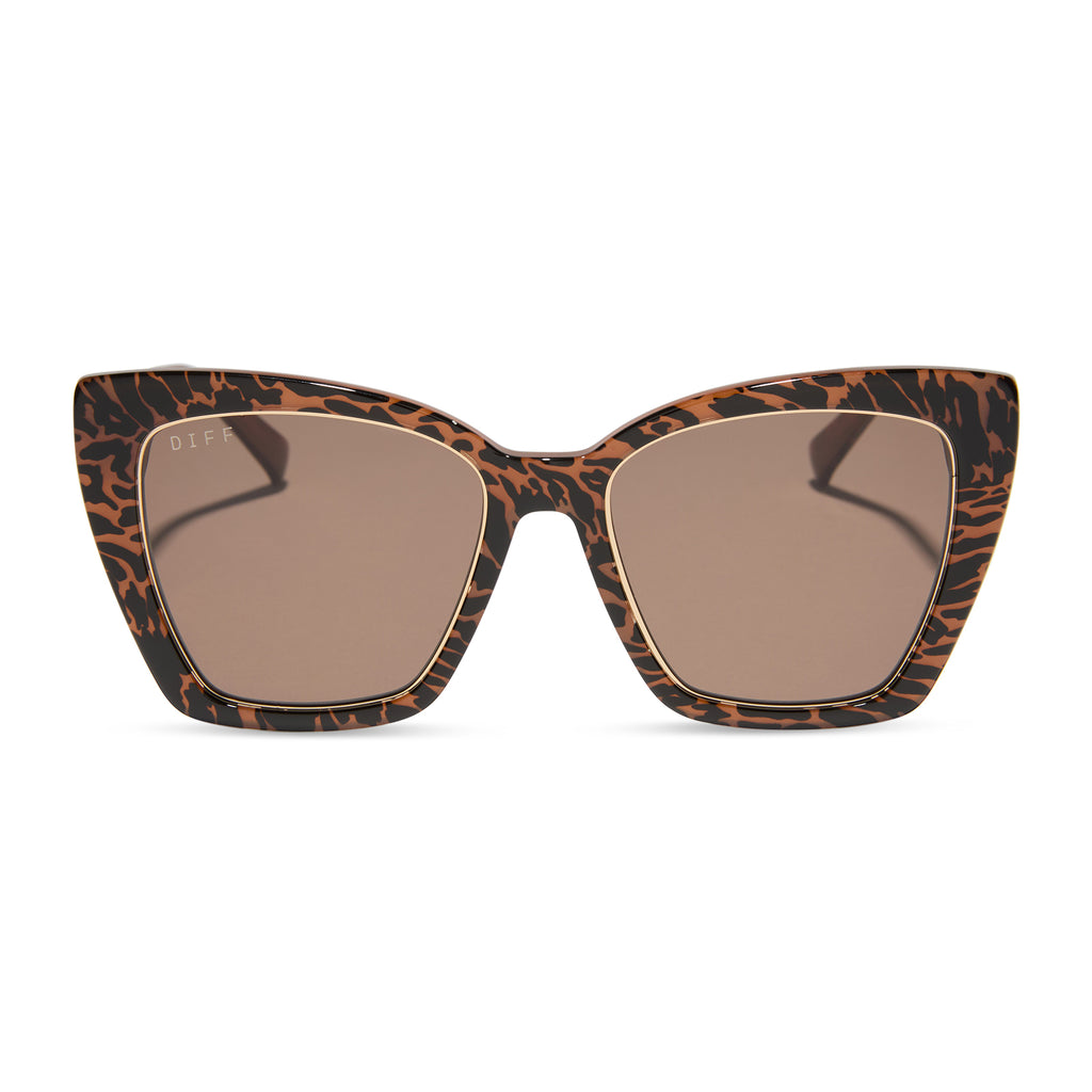 Becky IV XS Cat Eye Sunglasses | Animal & Brown | DIFF Eyewear