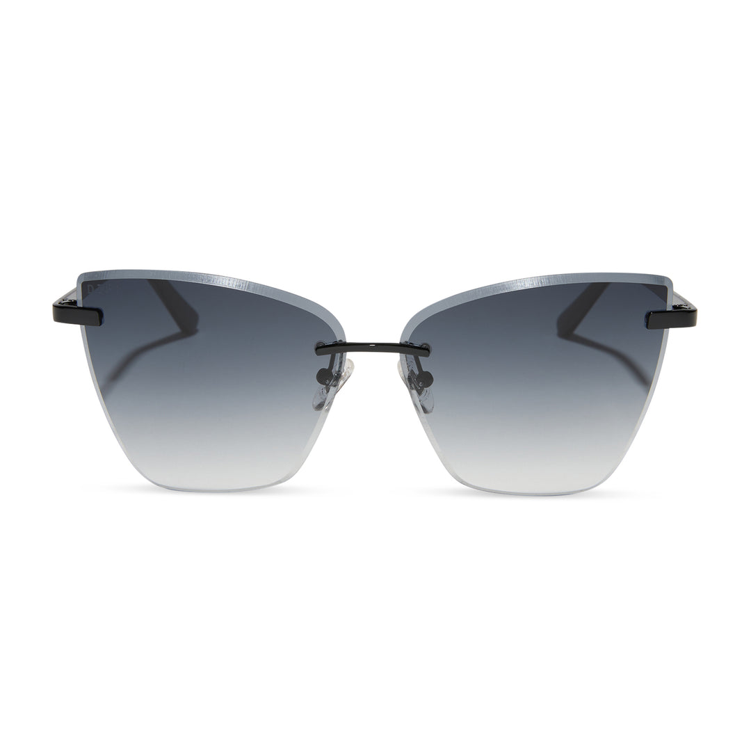 Becky V Cateye Sunglasses | Black & Grey Gradient | DIFF Eyewear