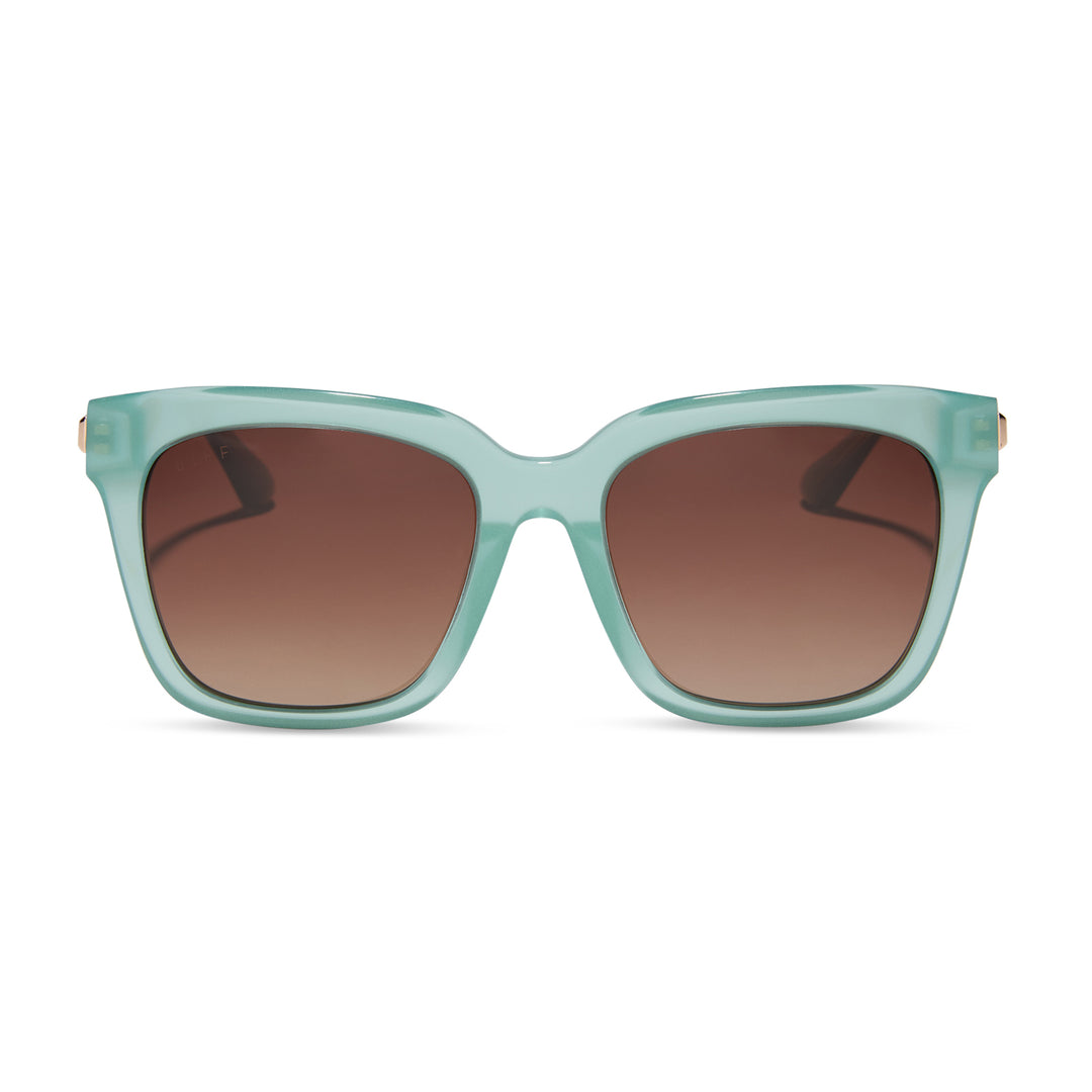 Bella Square Sunglasses | Aquatic Awe & Brown Gradient | DIFF Eyewear