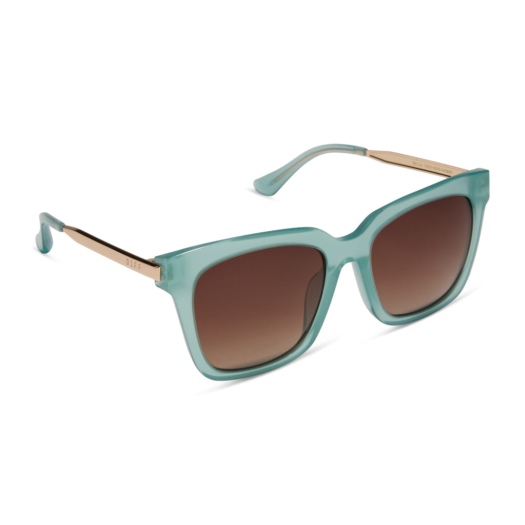 Bella Square Sunglasses | Aquatic Awe & Brown Gradient | DIFF Eyewear