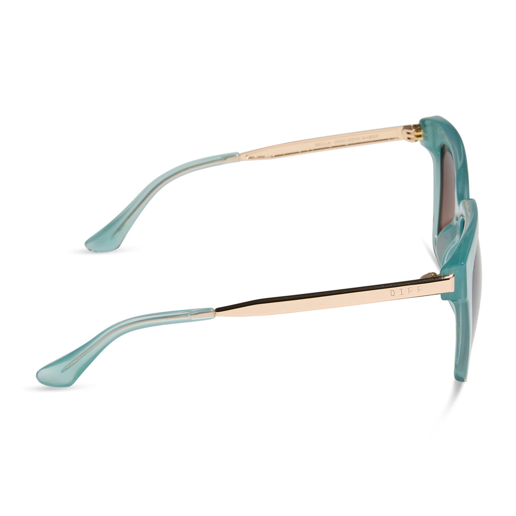 Bella Square Sunglasses | Aquatic Awe & Brown Gradient | DIFF Eyewear