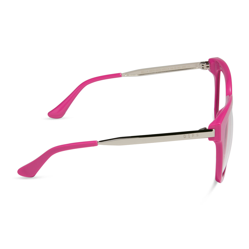 Bella Square Glasses | Bright Pink | Diff Eyewear