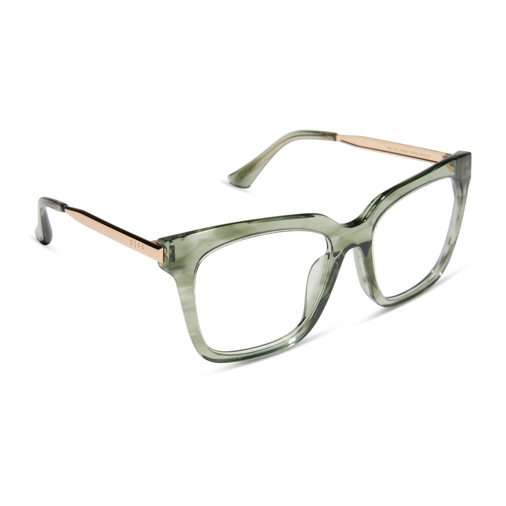 Bella Square Glasses | Cool Matcha | DIFF Eyewear