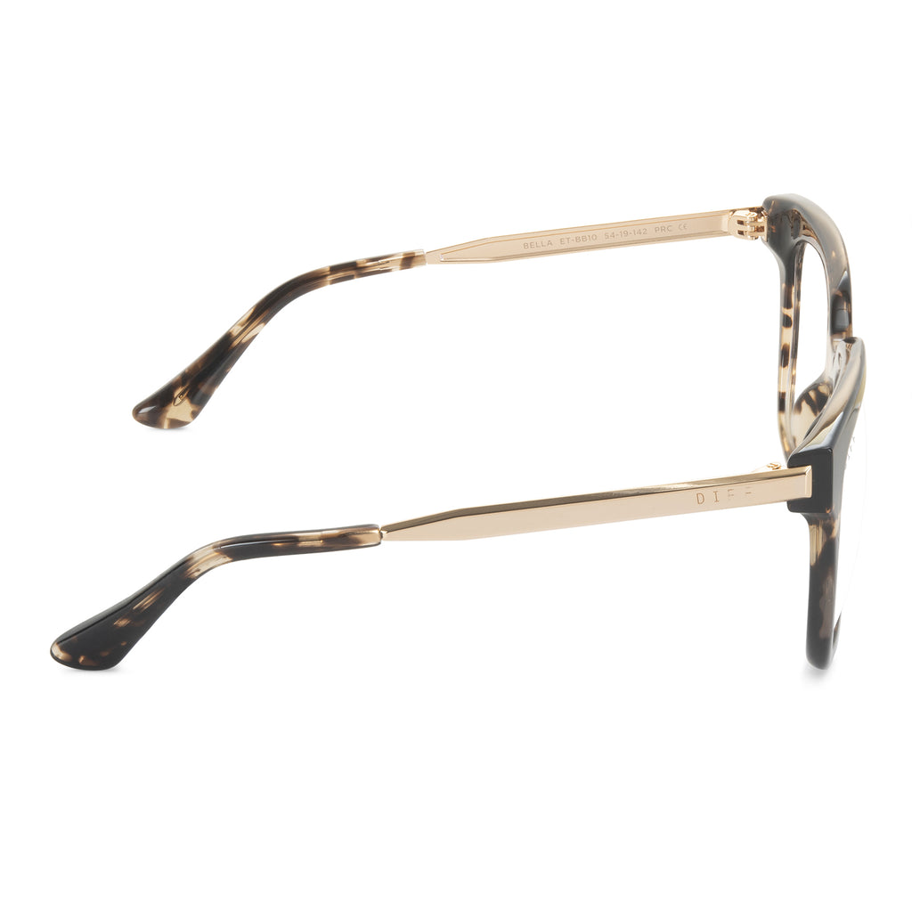 Bella Square Prescription Glasses Espresso Tortoise Diff Eyewear
