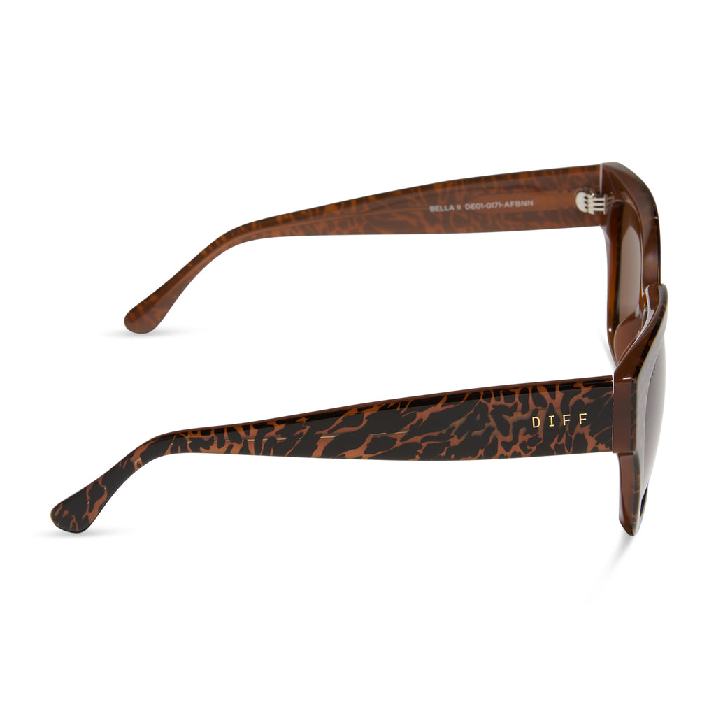 Bella II Square Sunglasses | Animal & Brown | DIFF Eyewear