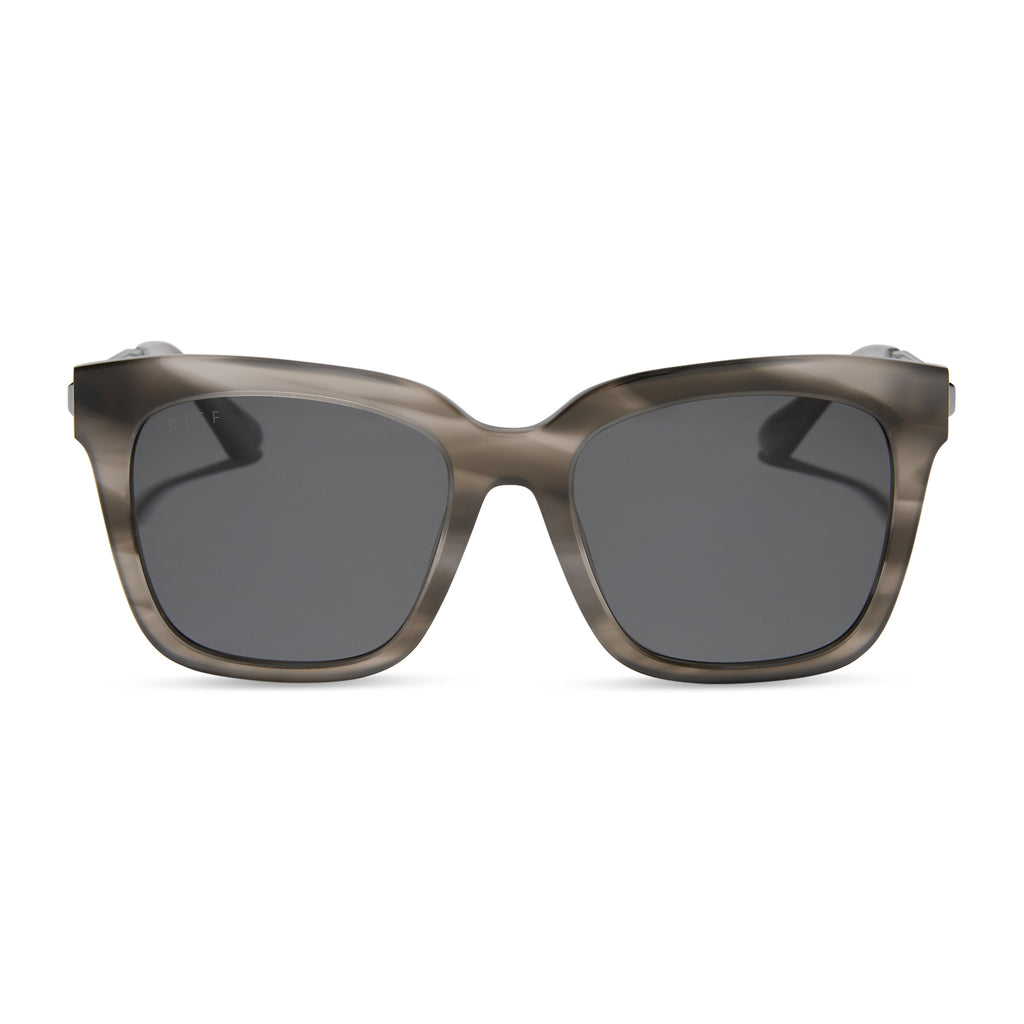 Bella Square Sunglasses | Smoke Marble & Grey | DIFF Eyewear