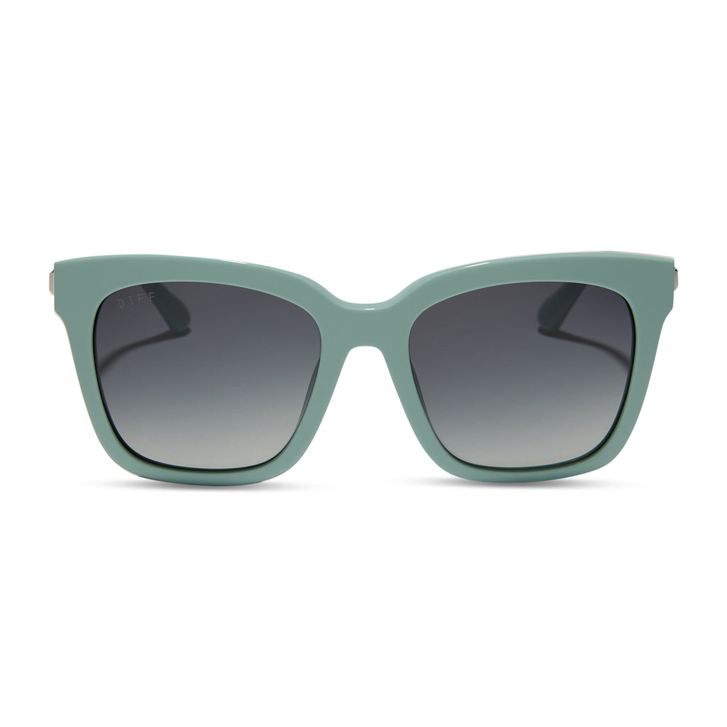 Bella Square Sunglasses Steel Teal And Grey Gradient Diff Eyewear