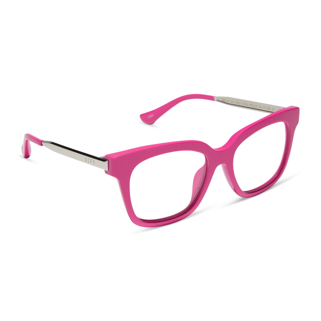 Bella XS Square Glasses | Bright Pink | DIFF Eyewear