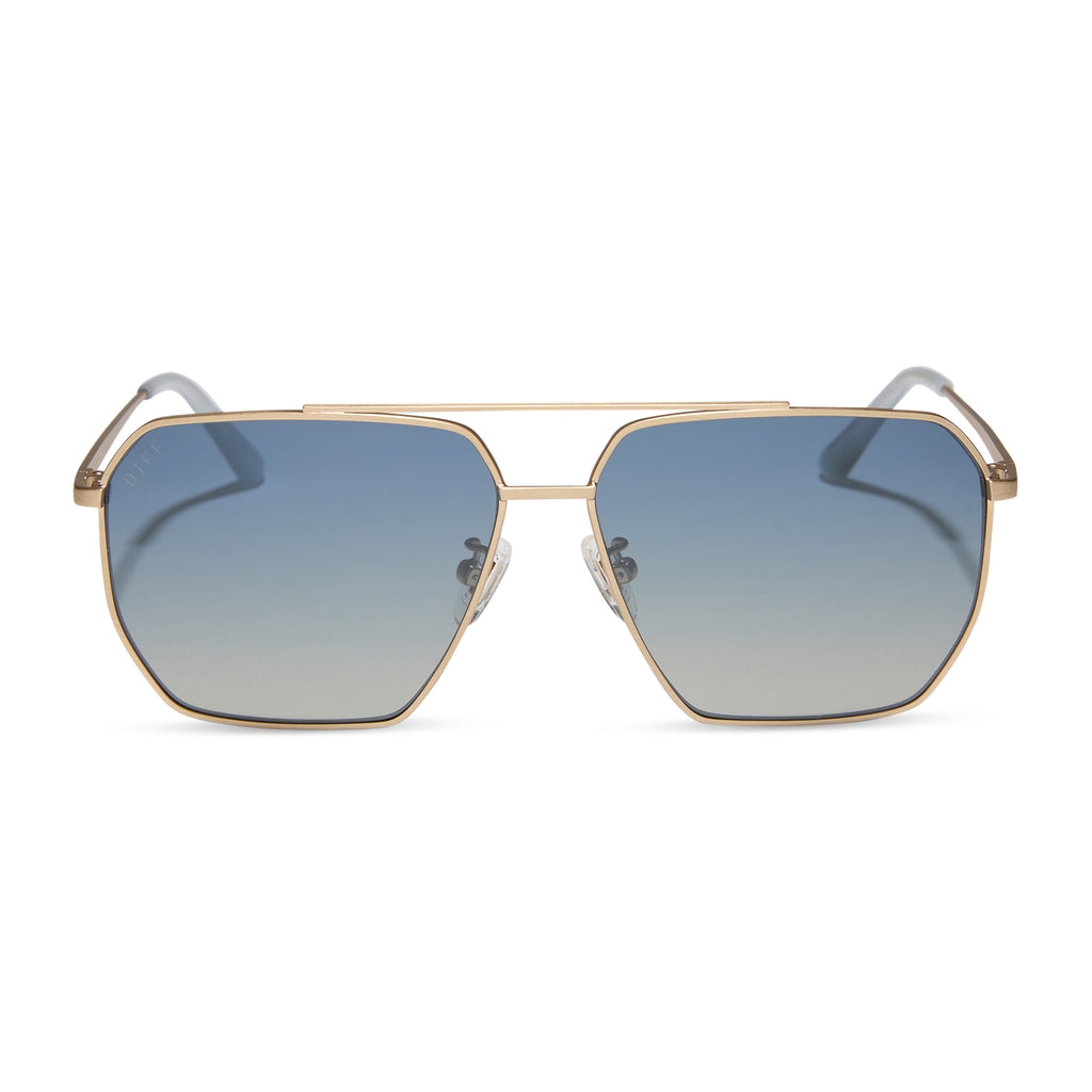 Berkely Navigator Sunglasses | Gold & Aegean Blue Gradient | DIFF Eyewear