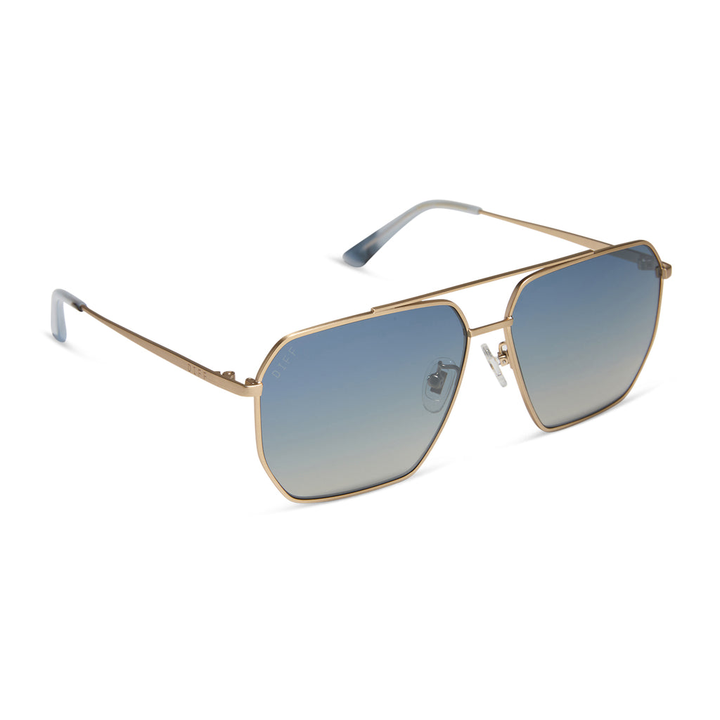 Berkely Navigator Sunglasses | Gold & Aegean Blue Gradient | DIFF Eyewear