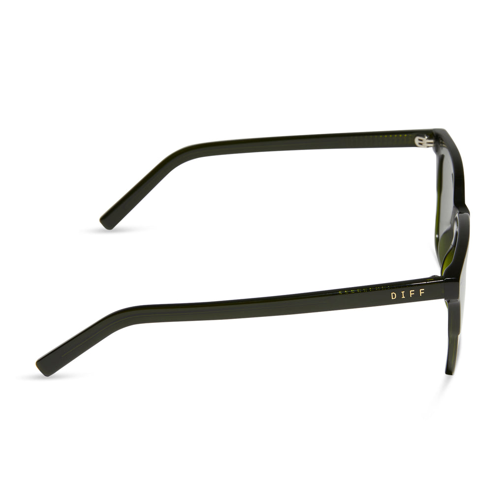 Billie XL Square Sunglasses | Dark Olive Crystal & G15 Polarized | DIFF ...