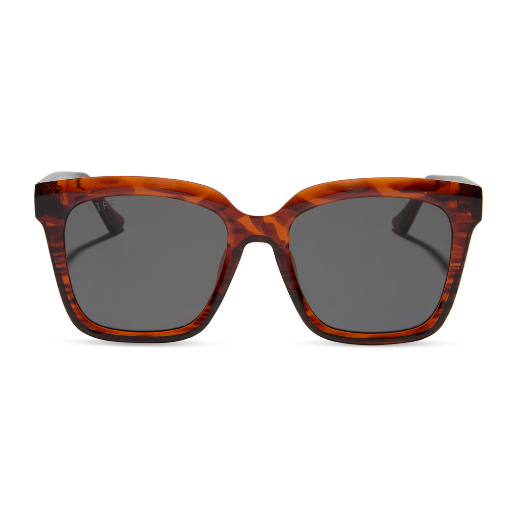 Blythe Square Sunglasses | Mahogany Tortoise & Grey | DIFF Eyewear