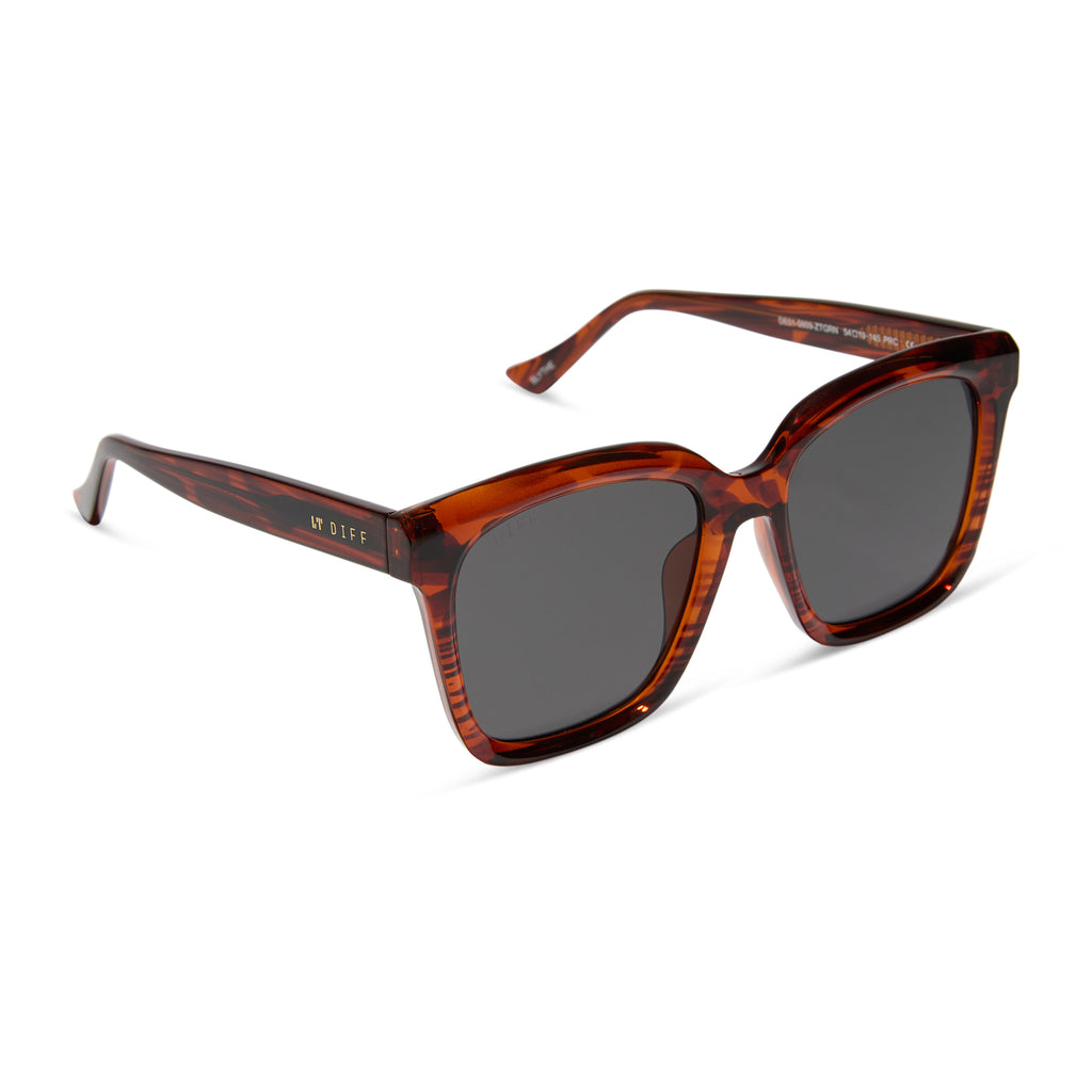 Blythe Square Sunglasses | Mahogany Tortoise & Grey | DIFF Eyewear