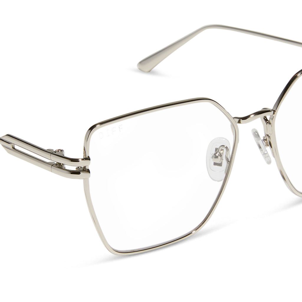Bonnie Square Glasses | Silver | DIFF Eyewear
