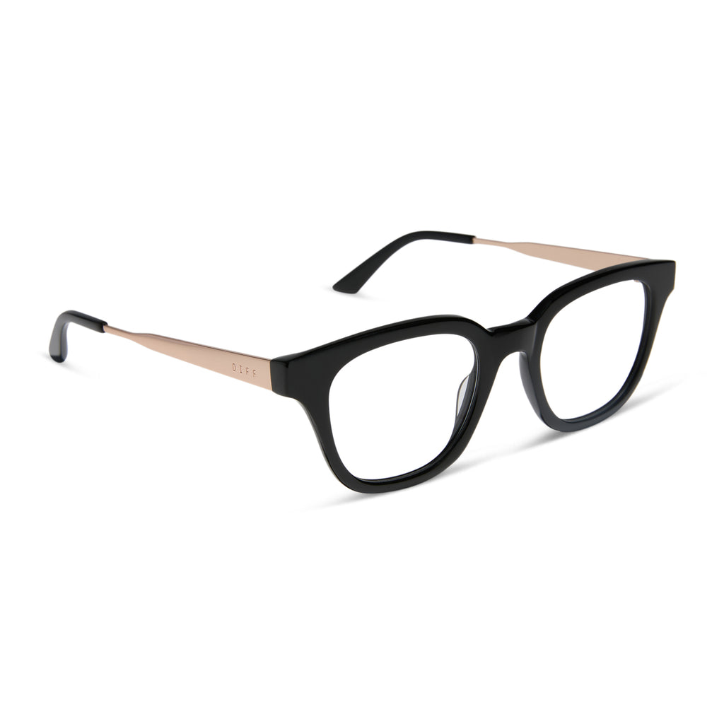 Bridget Round Prescription Glasses | Black + Gold | DIFF Eyewear
