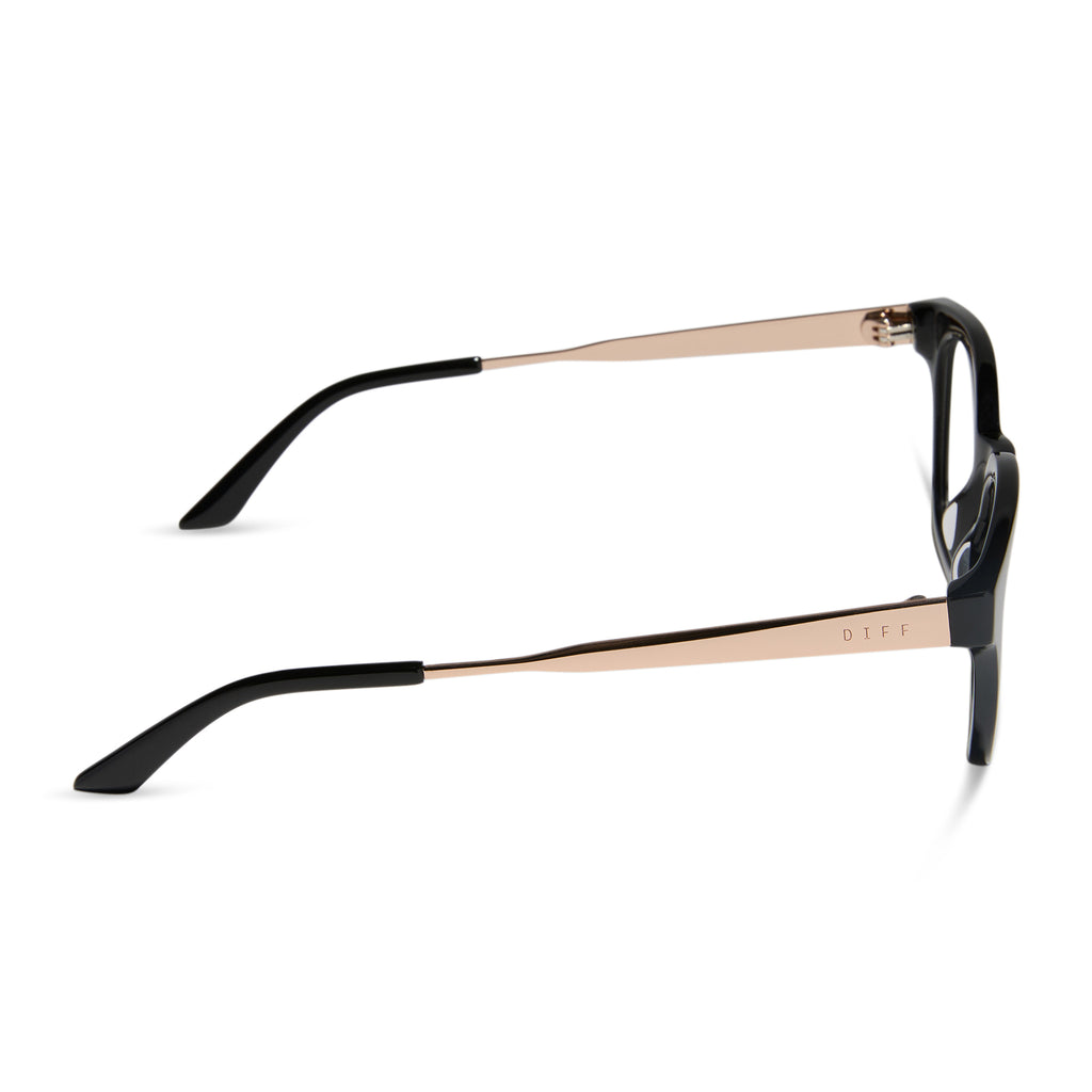 Bridget Round Prescription Glasses | Black + Gold | DIFF Eyewear