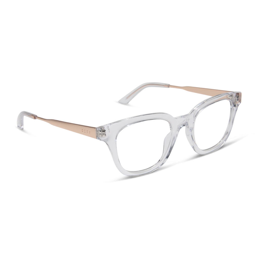 Bridget Round Prescription Glasses | Clear + Gold | DIFF Eyewear