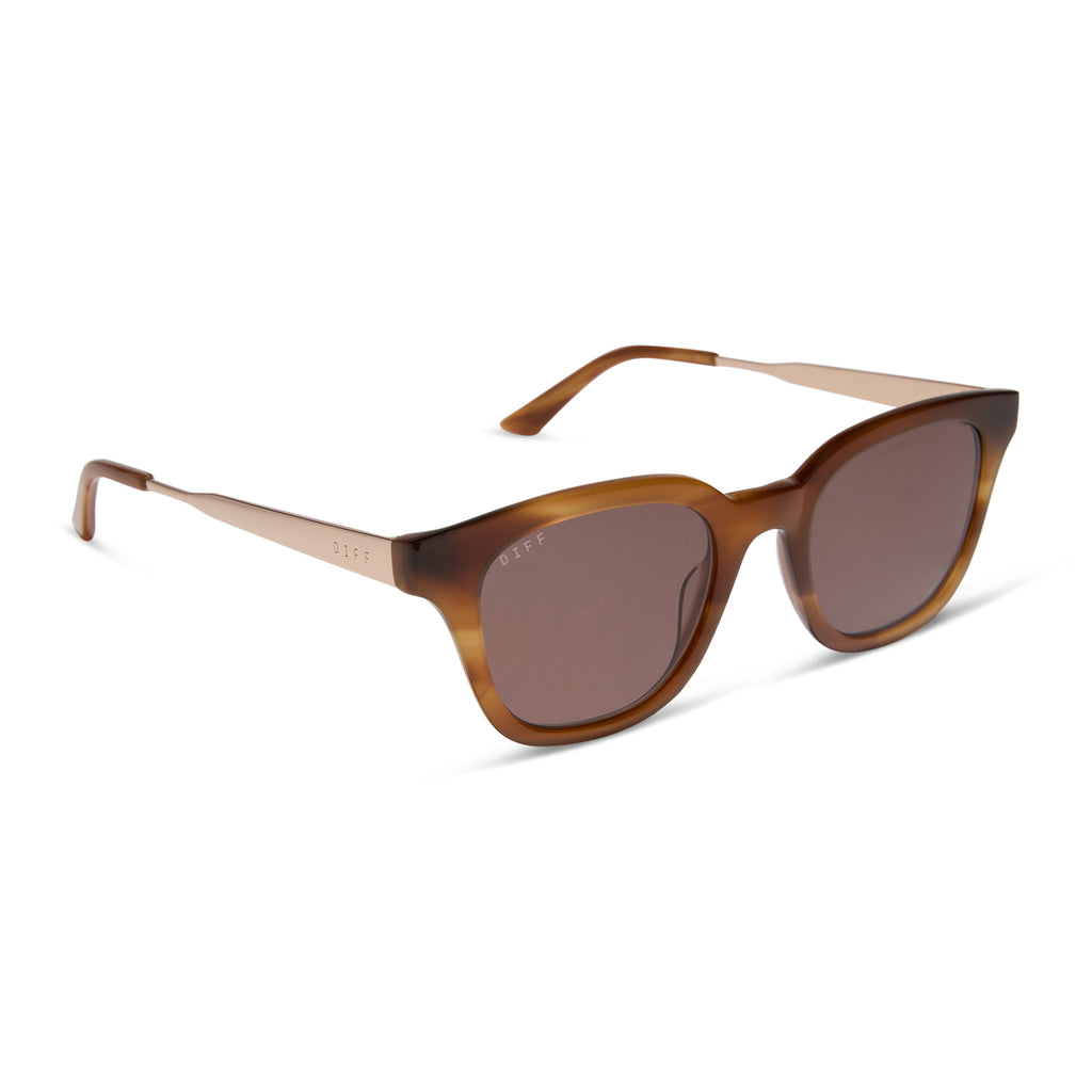 Bridget Round Sunglasses | Tawny Tort & Brown | DIFF Eyewear