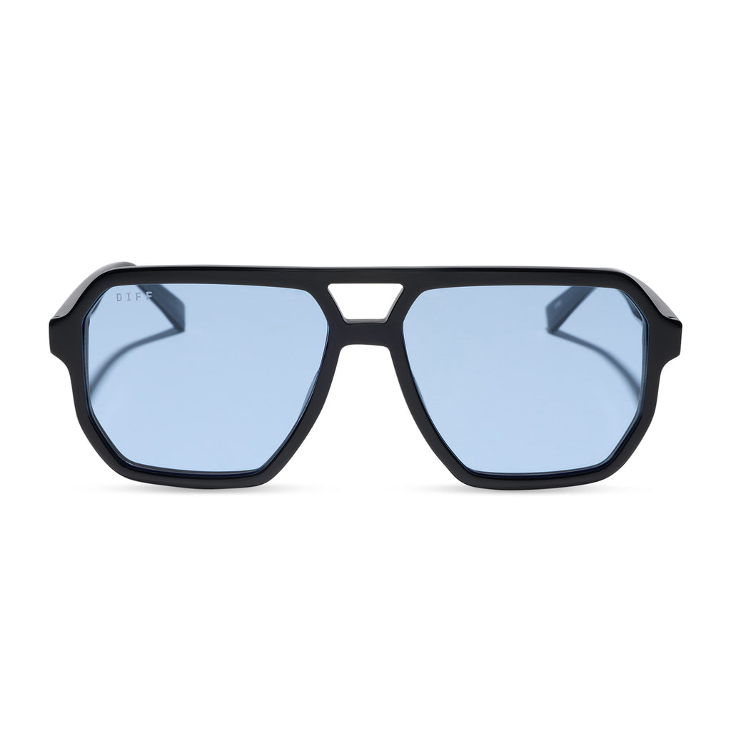 Cameron Sunglasses | Black & Light Blue Tint | DIFF Eyewear