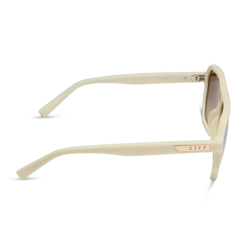 Cameron Navigator Sunglasses | Ivory & Brown Gradient | DIFF Eyewear