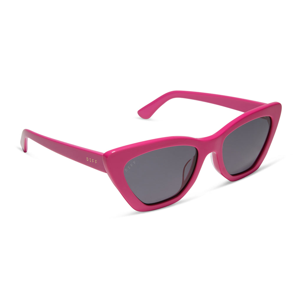 Camila Cateye Sunglasses | Bright Pink & Grey | DIFF Eyewear