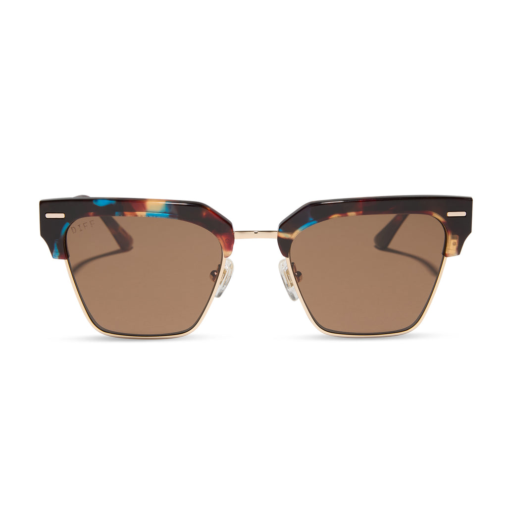 Capri Rectangle Sunglasses | Confetti Tortoise & Brown | DIFF Eyewear