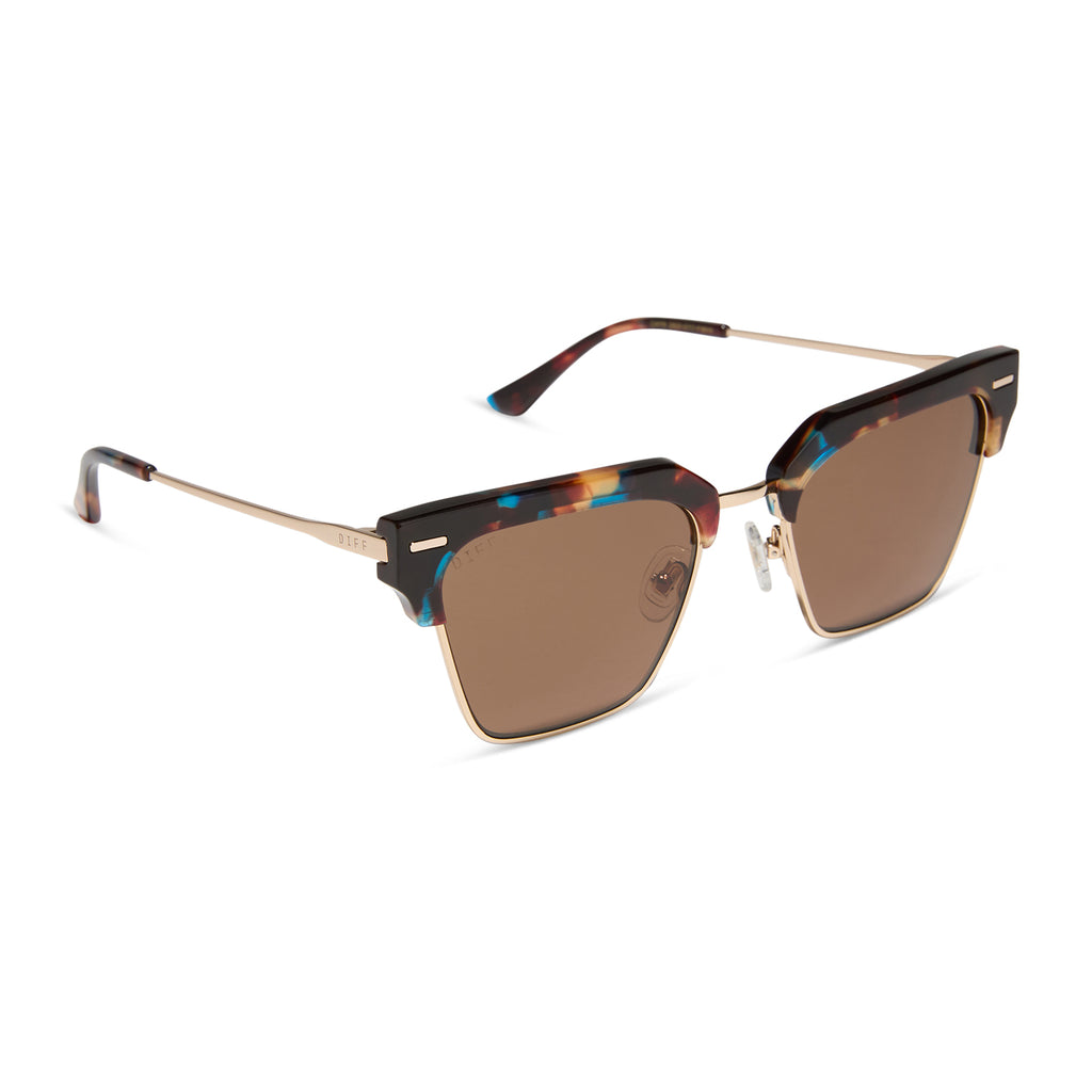 Capri Rectangle Sunglasses | Confetti Tortoise & Brown | DIFF Eyewear