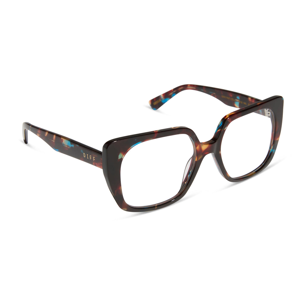 Cecilia Square Glasses | Confetti Tortoise | DIFF Eyewear