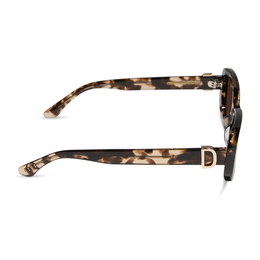 Daphne Rectangle Sunglasses | Espresso Tortoise & Brown | DIFF Eyewear