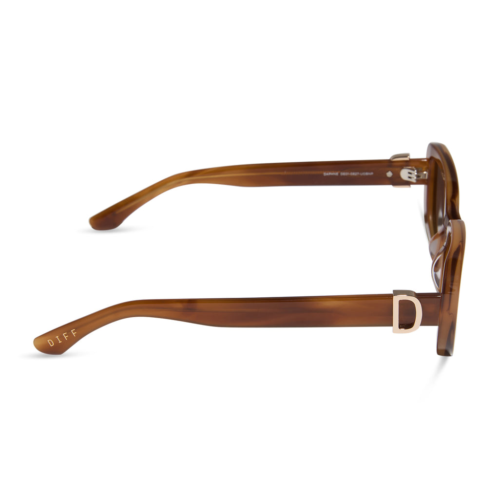 Daphne Rectangle Sunglasses | Tawny Tortoise & Brown | DIFF Eyewear