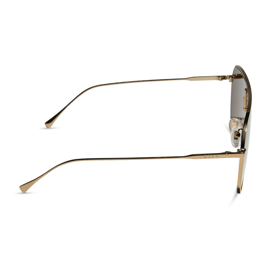 Dash Shield Shield Sunglasses | Copper Metal & Brown Gold Flash | DIFF ...