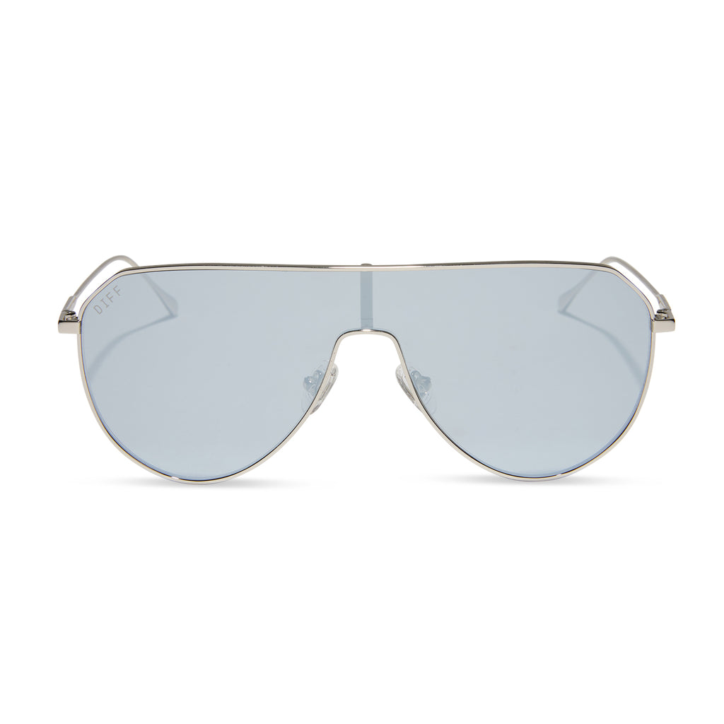 Dash Shield Shield Sunglasses | Silver & Silver Mirror | DIFF Eyewear